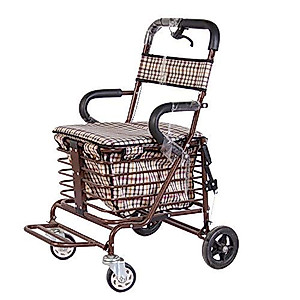 Shopping Trolley on Wheels Portable Folding Elderly s, Foldable Shopping Cart, Large Capacity, in Grey, for Young and Old