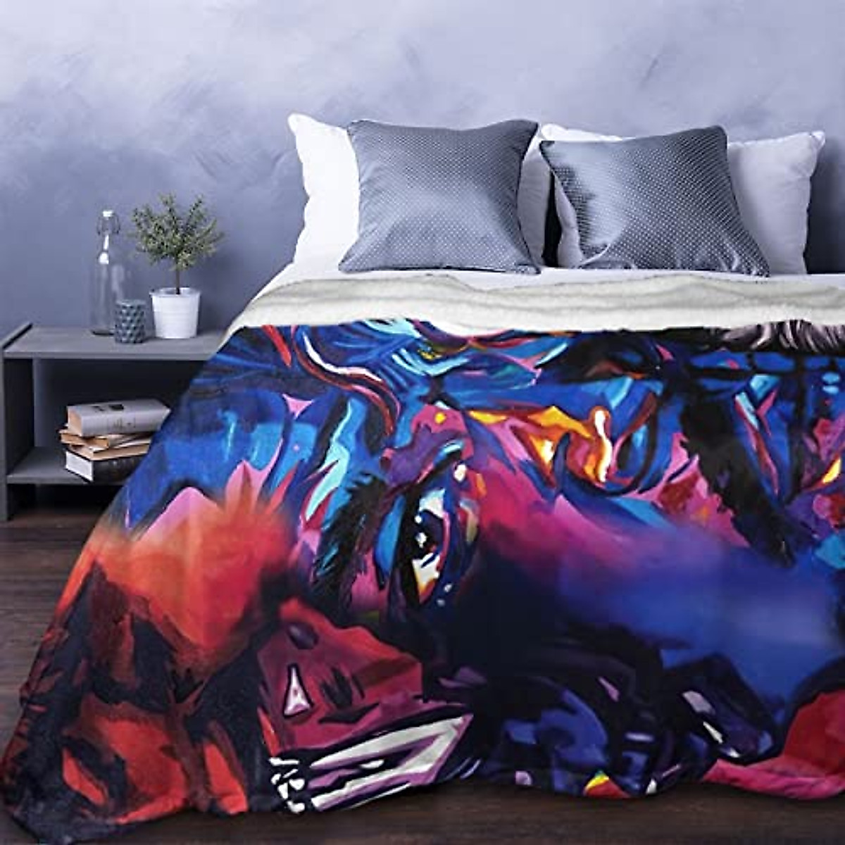 Flannel Fleece Throw Blanket Couch Blanket 60"x50",Soft Lightweight Durable Funny Home Decoration Warm Plush Lamb Wool Blanket Kid Custom cudi Blanket for Sofa