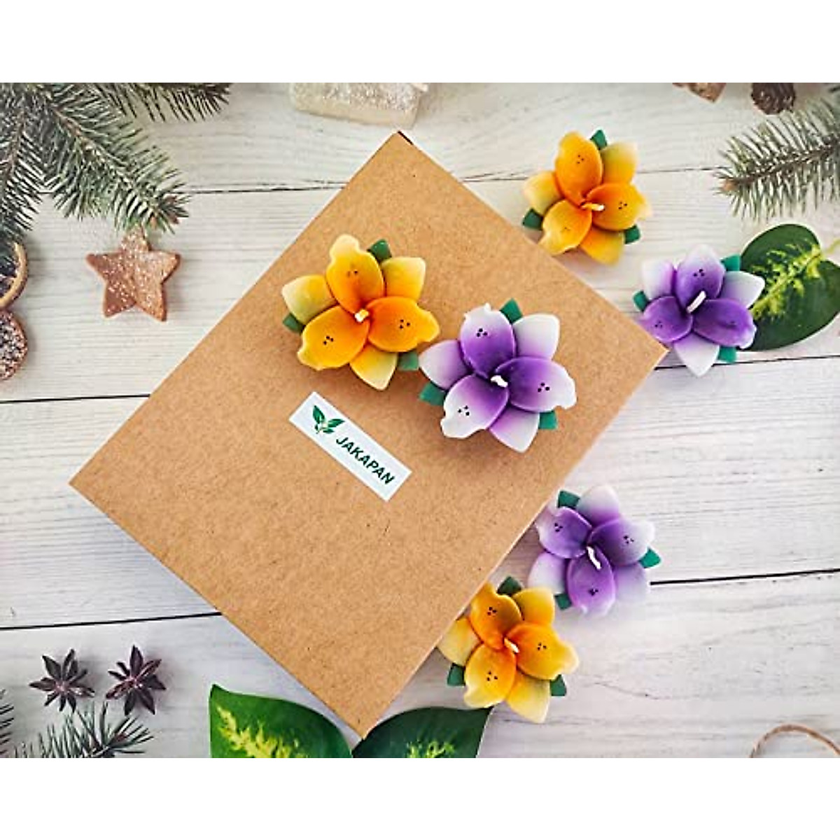 JAKAPAN Lily Petals Shape Flower Floating Candles Home Décor Wedding Receptions Baby Showers Birthday Party Supplies and Wedding Favor (Lily)