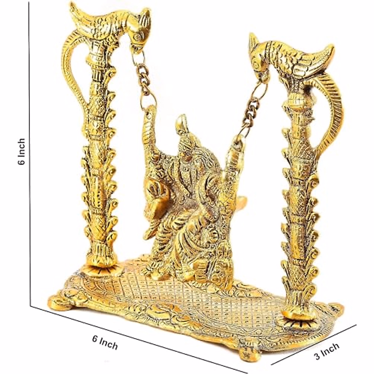 LCRAFT Metal Radha Krishna Swing Jhula Decorative Showpiece, (Metal Radha Krishna JULLA)