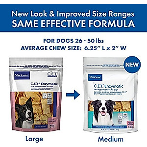 Virbac C.E.T. Enzymatic Oral Hygiene Chews, Medium Dog, 30 Count