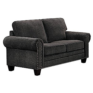 Homelegance Cornelia 63" Fabric Loveseat, Dark Gray
