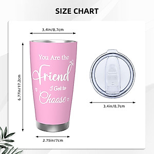 Best Friend Birthday Gifts for Women Friends Tumbler, Bestie Friendship Gifts for Women Best Friend Tumblers, 20oz Insulated Tumbler Drinking Coffee Tea Cups Travel Mug Gifts for Work Friends