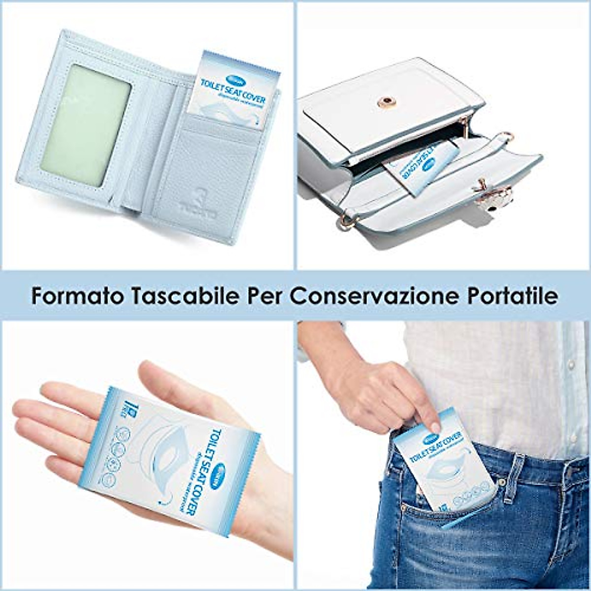 Disposable Toilet Seat Covers - 30 Counts Travel Set Waterproof Individually Wrapped Portable Travel Toilet Seat Covers for Adults Kids Toddler Potty Training Public Toilet Cruise Plane Train, 3 Packs