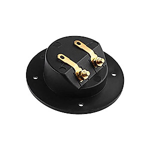 YTYKINOY 2 Pcs 3” Double Binding Round Gold Plate Push Spring Loaded Jacks Speaker Box Terminal Cup