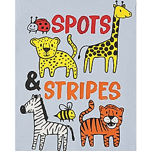 The Children's Place baby boys and Toddler Short Sleeve Graphic T- 3-pack T Shirt, Animal Tracks/ Octopus/ Spots Stripes, 5T US