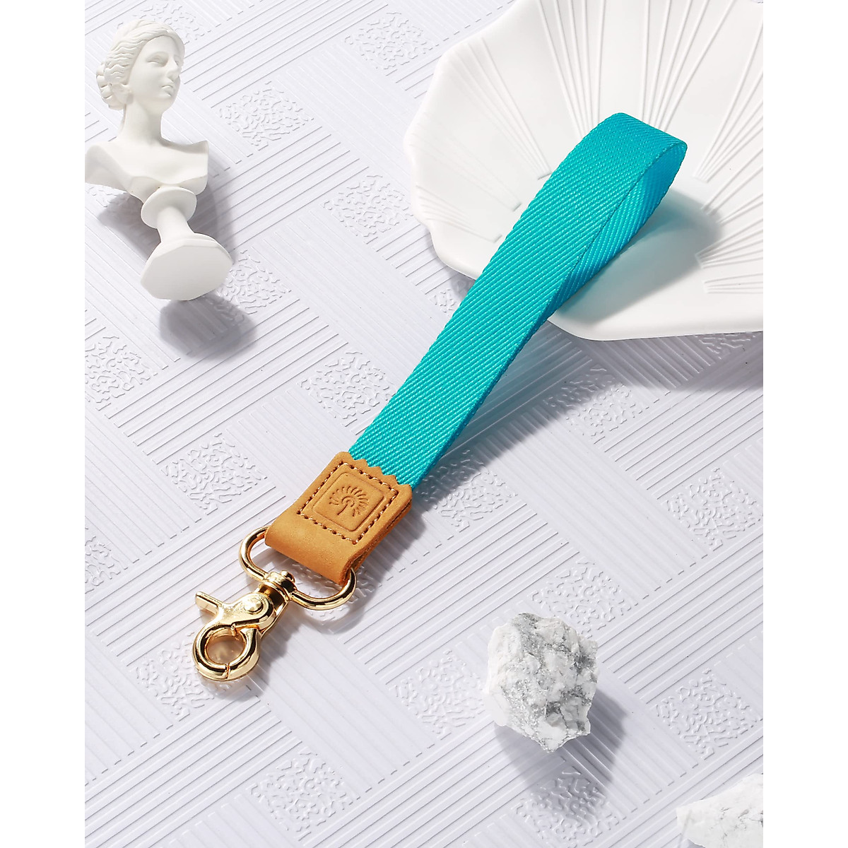 PikPok Mart Wrist Lanyard for Keys, Wristlet Key Chain Strap, Teal Hand Wrist Keychain Holder for Women & Men