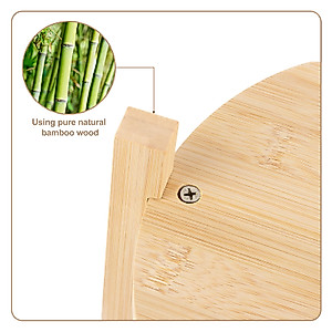 Ruizhihu Beverage Dispenser Stand Round Glass 𝗪𝗮𝘁𝗲𝗿 𝗗𝗶𝘀𝗽𝗲𝗻𝘀𝗲𝗿 𝗦𝘁𝗮𝗻𝗱 Bamboo Wood Drink Dispenser Stand Fits 6-8 Inches Diameter of Drink Stand Beverage Dispenser Stand Only