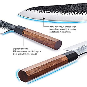 YAIBA 8 Inch Chef Knife Professional Japanese Chef Knife 3 layers 9CR18MOV Clad Steel Japanese Kitchen Knives Gyuto Knife Sushi Knife for Kitchen