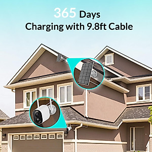 NETVUE USB Solar Panel for Sentry Plus DC 5V Security Camera (Not Work for Birdfy), Solar Panel Charger with 10 FT Charging Cable, IP65 Waterproof, Continuously Charging, 360° Adjustable Mounting