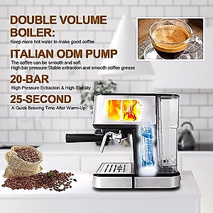 Gevi Espresso Machine, Espresso Maker with Milk Frother Steam Wand, Compact Espresso Super Automatic Espresso Machines for home with 34oz Removable Water Tank for Cappuccino, Latte
