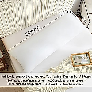 BedTreat Full Body Pillow Insert for Adults - Soft & Fluffy Body Pillow for Side Sleepers - Long & Breathable Body Pillow Insert(20 X 54,White)