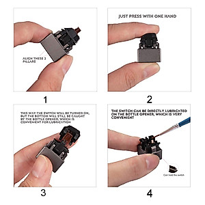 Gliging 33 Switch Tester Switch Opener Acrylic Lube Station DIY Double-Deck Removal Platform Keycaps Puller for Custom Gateron Cherry Mechanical Keyboard