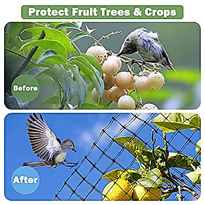 JUNKOGO Garden Netting, 7 x 100 Ft, Safe Against Bird, Squirrel, Deer and Other Pests, Extra Strong Bird Netting for Garden, Garden Fence Net, Protect Vegetables, Plants and Fruit Trees, Green