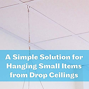 SHARP TANK White Grid Clips and S-Hooks - 24 Pc Kit - 12 Clips, 12 Hooks - Classroom Ceiling Hooks for Hanging Decorations Drop Ceiling T-Bar
