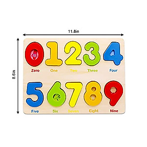 Aile Wooden Preschool Learning Number Puzzles Toys for Kids Age 2-4， Educational Toys