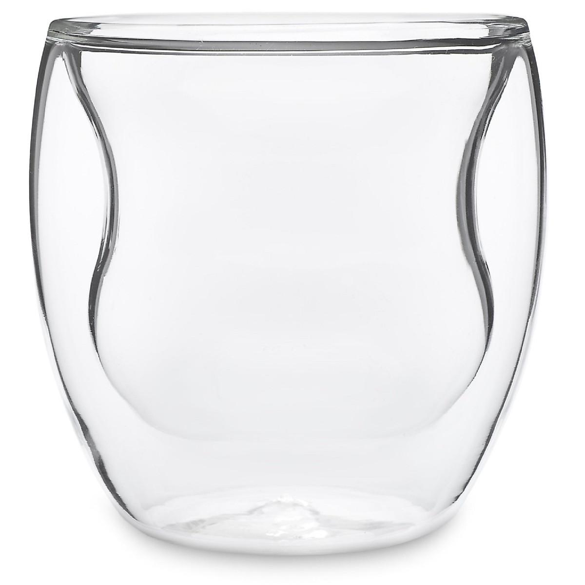 Curva Artisan Series Double Wall Beverage Glasses and Tumblers – Set of 4 Unique 8 oz Thermo Insulated Drinking Glasses