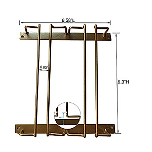 GOLASON Gold Stemware Rack, Wine Glass Holder Under Cabinet, Hanging Stemware Holder For Bar Kitchen (Gold, 2 Rows)