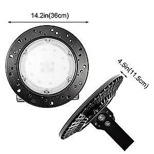 Viugreum 10 Pack 100W UFO LED High Bay Light, IP65 Waterproof 6500K Daylight White LED Warehouse Lighting, Commercial Bay Lighting for Garage Barn Workshop Wet Location