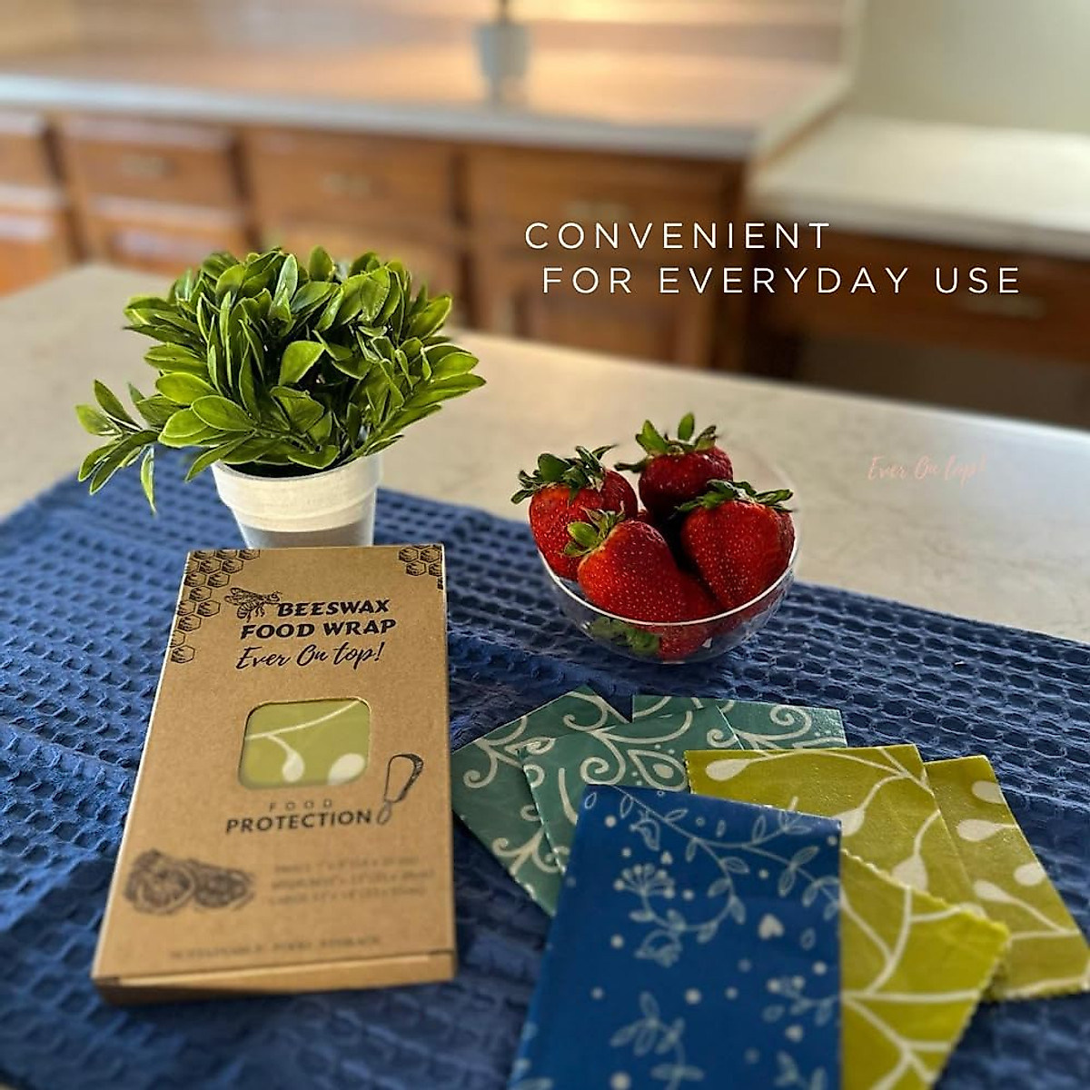 9 Pack Reusable Beeswax Wraps For Food - Zero Waste, Organic Bee wrap for food leftovers, Fruit, Bees wax paper food wrap