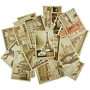 Dxhycc 32 PCS 1 Set Vintage Retro Old Travel Postcards for Worth Collecting