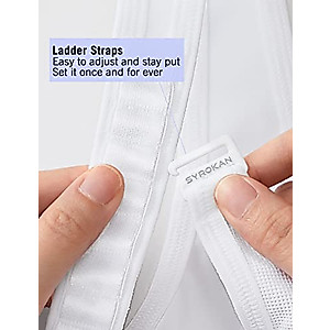 SYROKAN Women's Max Control Underwire Sports Bra High Impact Plus Size with Adjustable Straps White 40C