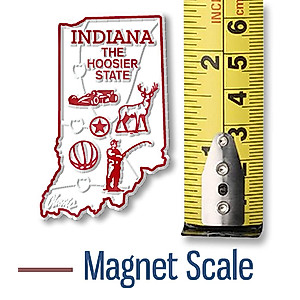 Indiana Small State Magnet by Classic Magnets, 1.6" x 2.3", Collectible Souvenirs Made in The USA