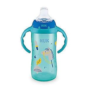 NUK 10 Ounce Jungle Large Learner Cup With Handles, 2 Pack, Boy (Colors may vary)