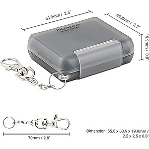 PROfezzion SD Card Holder Case Water-Resistant: Portable 12 Slots Memory Card Case for 8 Micro SD Card & 4 SD/SDXC/SDHC Card, Memory Card Hard Carrying Box Keeper Protector with Rubber Interior Grey