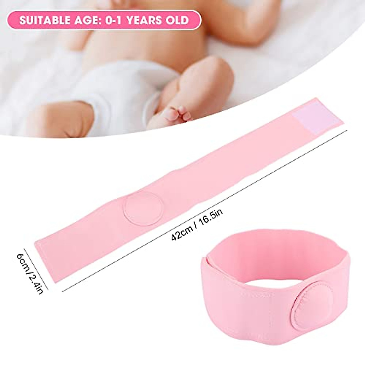 ZJchao Hernia Belt for Babies, 2-piece Hernia Belt Treatment For Hernia Therapy For Children Umbilical Hernia Belt for Newborns Infant Newborn Belt(Rosa)
