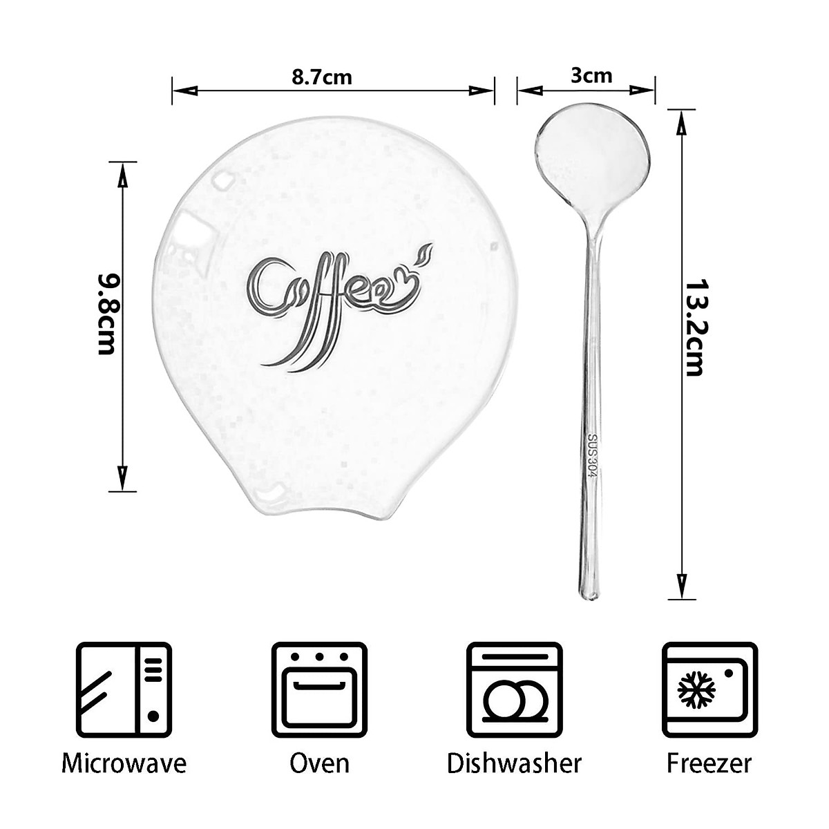 Coffee Spoon Rest, Small Ceramic Coffee Spoon Holder, Porcelain Spoon Holder, Ceramic Spoon Rest for Tablespoon,Teaspoon,Bar Spoon,Coffee Bar Accessories (Spoon Rest+Sliver Spoon)