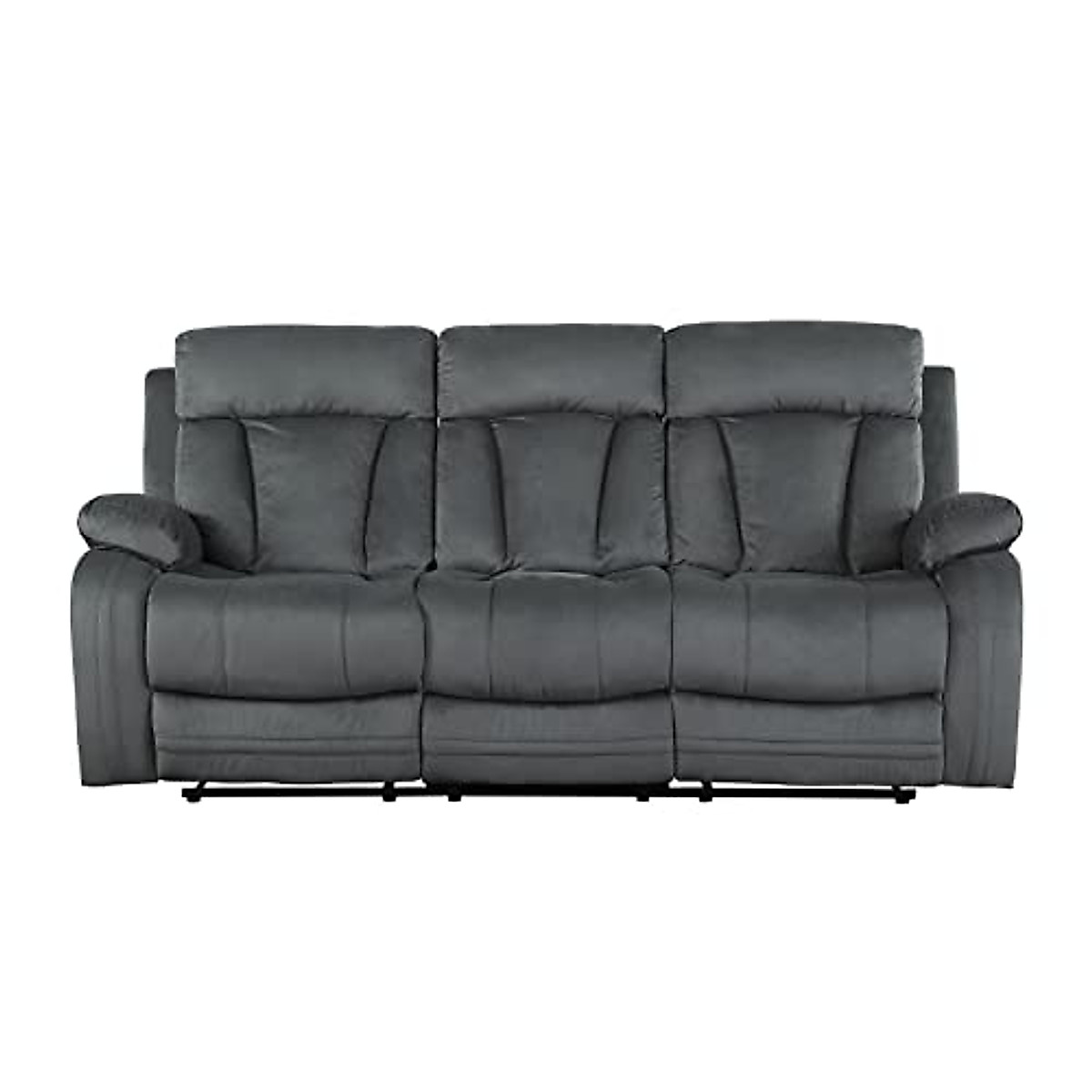 Blackjack Furniture Elton Microfiber Reclining Modern Living Room Loveseat, Sofa, Gray