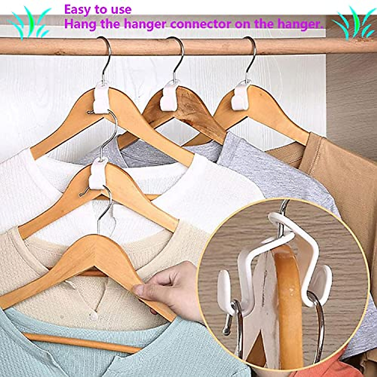 Clothes Hanger Connector Hooks,Hincell 120pcs Thickened Hanger Hooks for Clothes Hanger Extender Cascading Hangers, Outfit Hangers Connection Hook, Space Saving Organizer for Heavy Duty Clothes Closet