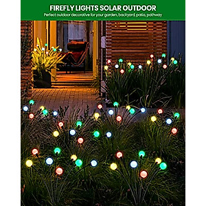 NEEMO Solar Garden Lights 4 Pack - Upgraded Brighter Firefly Lights Solar Outdoor with 8 LED, Swaying and Dancing, Solar Outdoor Lights, Pathway Lights Solar Powered for Yard Garden Patio (Colorful)