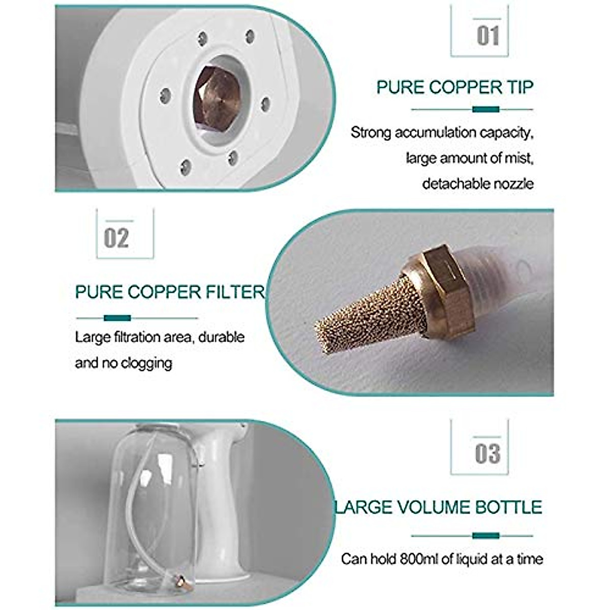 Blue Light Nano Atomizer, Cordless Electric Sprayer Handheld Rechargeable Large Capacity Fogger Machine for Home, Garden, Car, Office Outdoor Indoor(800ML)