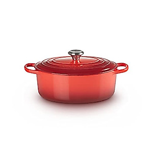 Le Creuset Enameled Cast Iron Signature Oval Dutch Oven, 5 qt. , Cerise