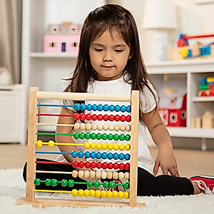 Melissa & Doug Abacus - Classic Wooden Educational Counting Toy With 100 Beads