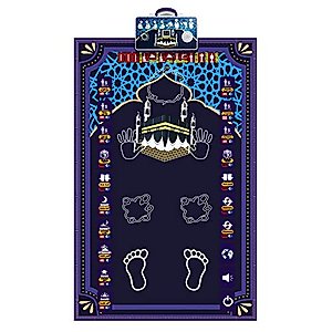 N/C Prayer Rug/Mat for Islam/Muslim Kids Educational Praying, Eid Gift (Purple)