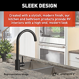 Lippert Flow Max Curved Gooseneck Kitchen Faucet for RVs and Residential