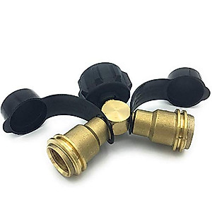 Propane Splitter with Check Valves, 2 Way Propane Tee Adapter Will Lets You Run a Camp Stove (Propane), Camp Grill, 2 Burner Stove, Griddle, Gas Grill, Roadtrip Grill, Propane Heater, Propane Stove
