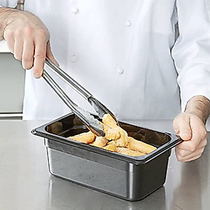 TrueCraftware – 1/4 Size 4” Deep Polycarbonate Food Pan Black Color -Restaurant Commercial Hotel Pans for Food Prep Fruits Vegetables Beans Corns