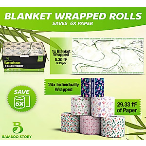 Bamboo Story Premium Bamboo Toilet Paper, PFAS Free, Chemical Free Toilet Paper, Unbleached, (24) 3PLY & 300 Sheets, FSC Certified, Organic Brown, Plant-Based, Tree-Free, Plastic Free, BPA Free (24)