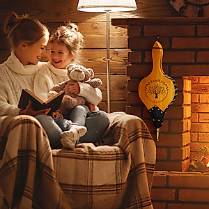 THYGIFTREE Fireplace Bellows Indoor 19x8 Custom Large Wood Fire Blower with Hanging Strap, Long Handle, Metal Nozzle, Tool for Fireplace, Fire Pit, Wood Stove, BBQ, Fireplace Decor - Family