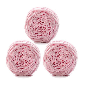 YingRen Pure Color Cute Soft Knitting Chunky Towelling Wool Ball Skein Scarf Yarn - Perfect for Any Knitting and Crochet Mini Project Blue 100g