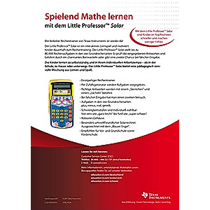 Texas TI-Little Professor Solar LPROF/PWB/11E1 TI-Little Professor Education Calculator Yellow