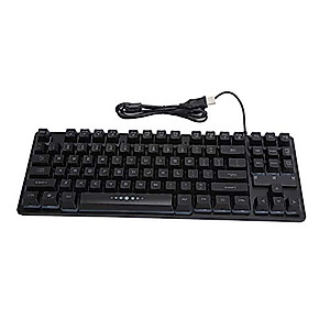 Gaming Keyboard, 87?Key USB Wired RGB Backlight Mechanical Gaming Keyboard for Desktop and Laptop Computers, with Ergonomic Floating Low-Key Cap