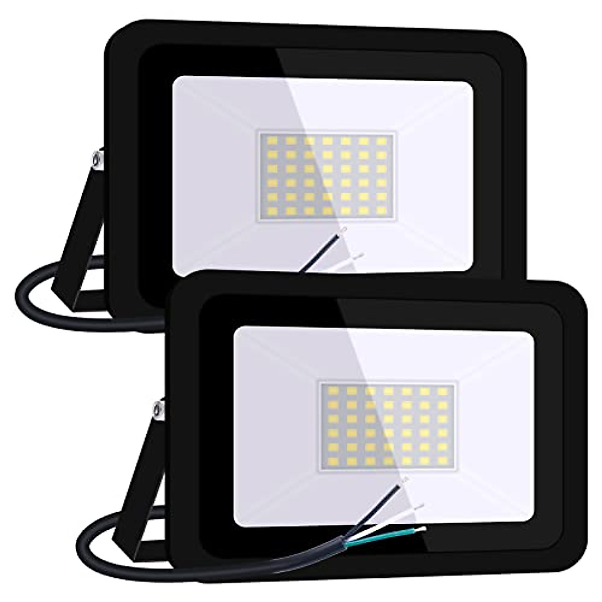 MIHEAL 2 Pack 50W LED Flood Light, Cool White, IP68 Waterproof Super Bright Work Light, 110V, Outdoor Floodlight for Yard, Garden, Garage, Lawn, Court [Energy Class A++]