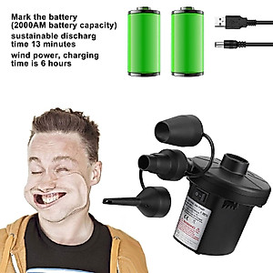 3T6B USB Rechargeable Air Mattress Pumps, Portable Electric Air Pump, Quick Air Mattress Pump for Outdoor Camping Inflatable Raft Bed Boat Swimming Ring Vacuum Bags