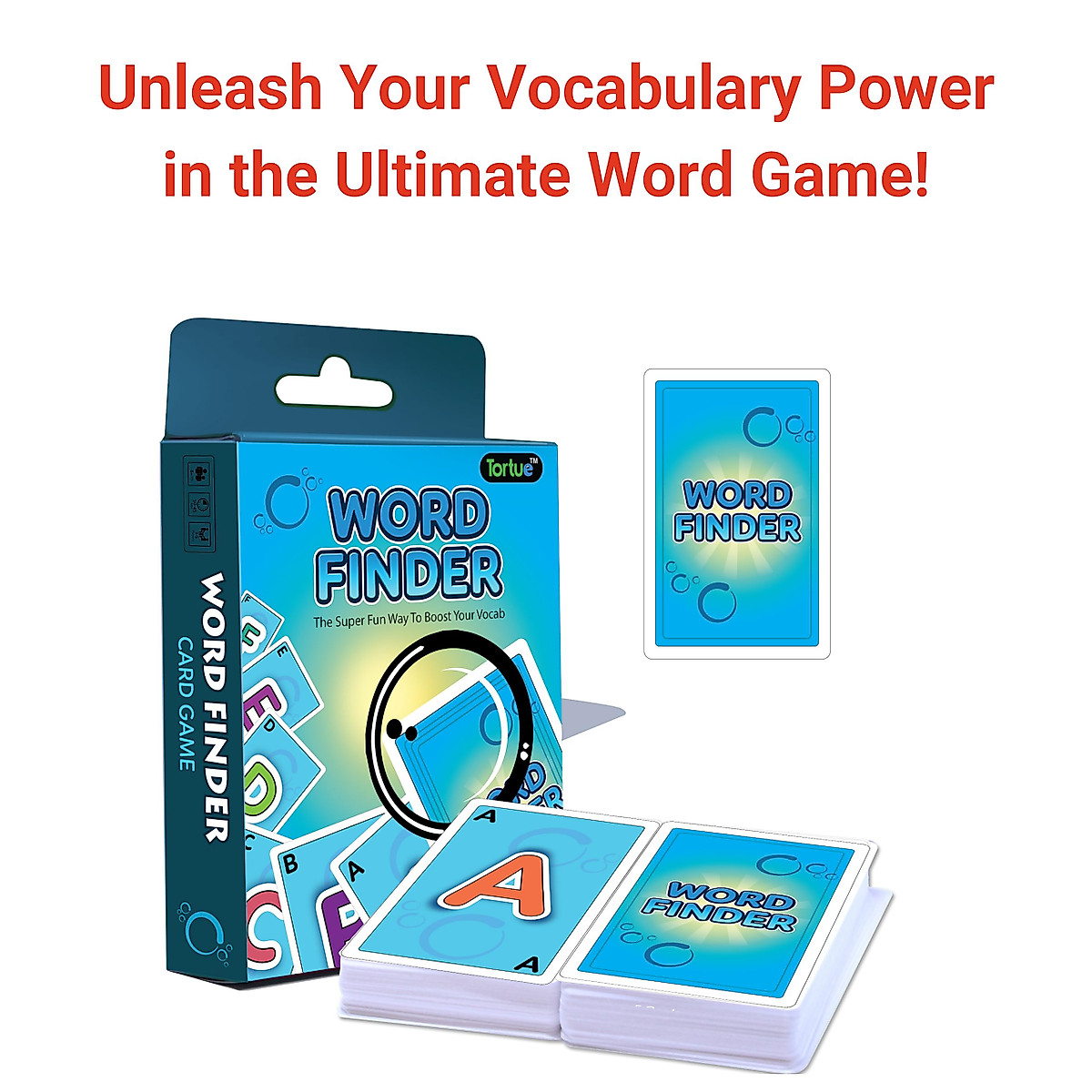 TORTUE Word Finder - Quick Simple Card Game to Boost English Vocabulary for Ages 7-99 Years | Family Safe | Form Words | Think of Combinations | 2-4 Players