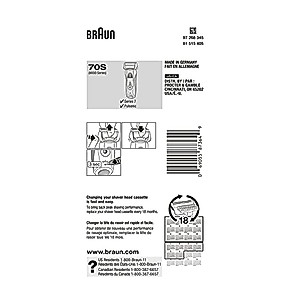 Braun 70S Shaver Foil and Cutter Head Replacement Pack - 2 Pack